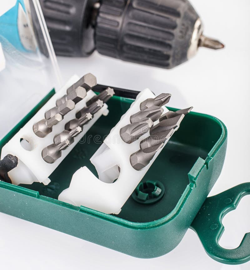 Set of drills with drill stock photo. Image of drilling - 61819198