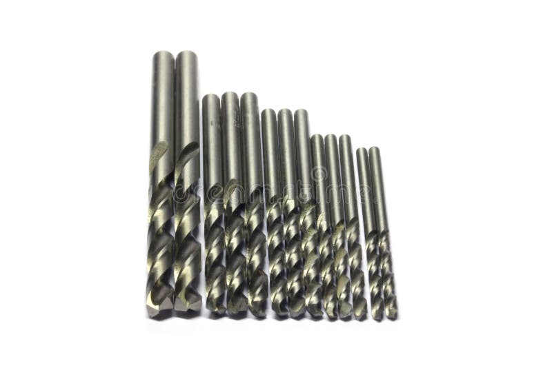 A Set of Drills, Lying Side by Side Stock Image - Image of drillbit ...