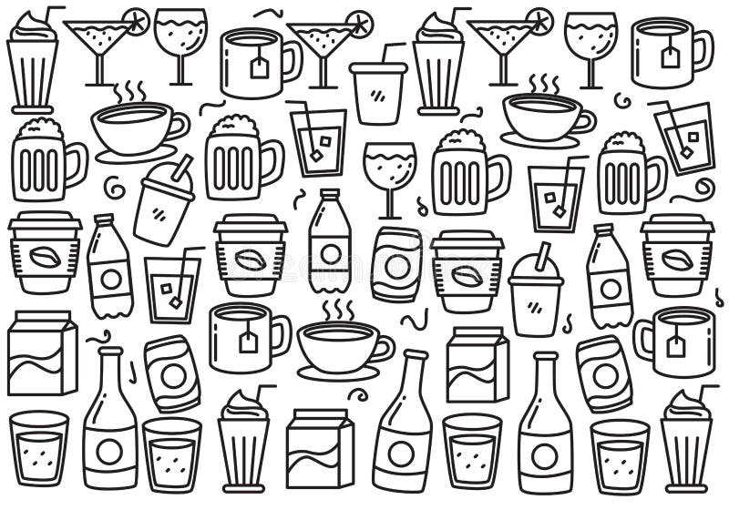 Set of Drinks Vector with Simple Flat Design Stock Vector ...