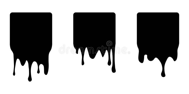 Set of Drip Square Labels. Paint Drip Stickers Stock Vector ...