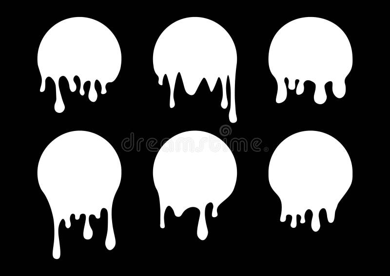 Set of Drip Square Labels. Paint Drip Stickers Stock Vector ...