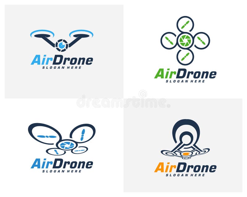 Set of Drone Logo Design Template. Photography Drone Icon Vector ...