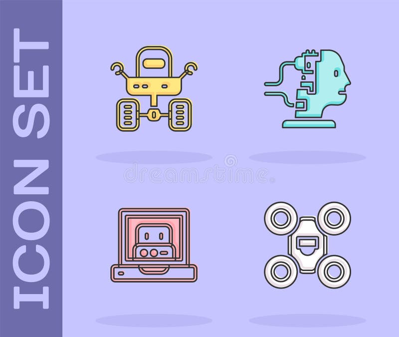 Set Drone, Mars Rover, Creating Robot and Robot for Maintenance Icon ...
