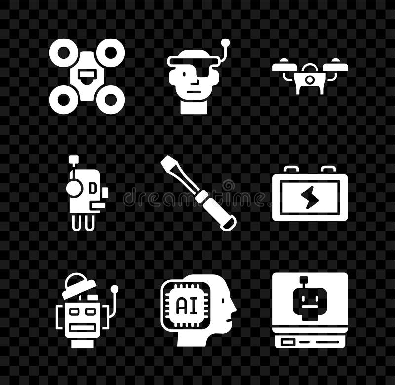 Set Drone, Smart Glasses, Robot, Humanoid Robot, and Screwdriver Icon ... Set Drone, Smart Glasses, Robot, Humanoid Robot, and Screwdriver Icon ...
