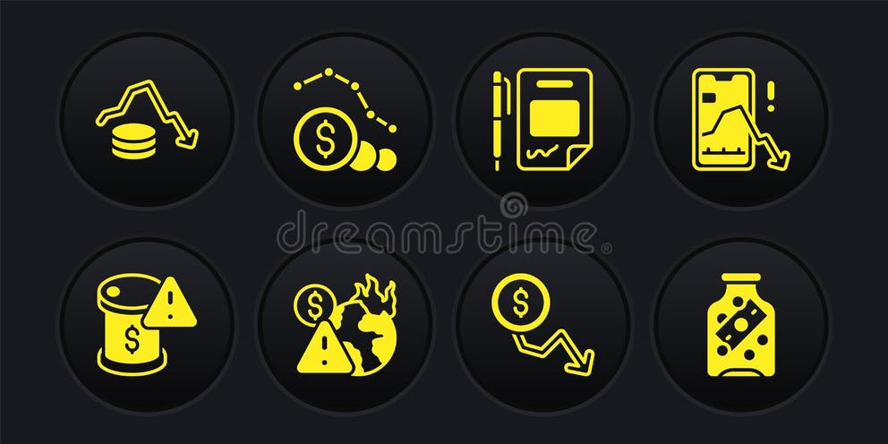 Set Drop in Crude Oil Price, Mobile Stock Trading, Global Economic Crisis, Dollar Rate Decrease ...