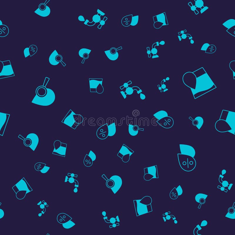 Set Drop and Magnifying Glass, Glass with Water, Water Tap and Drop ...