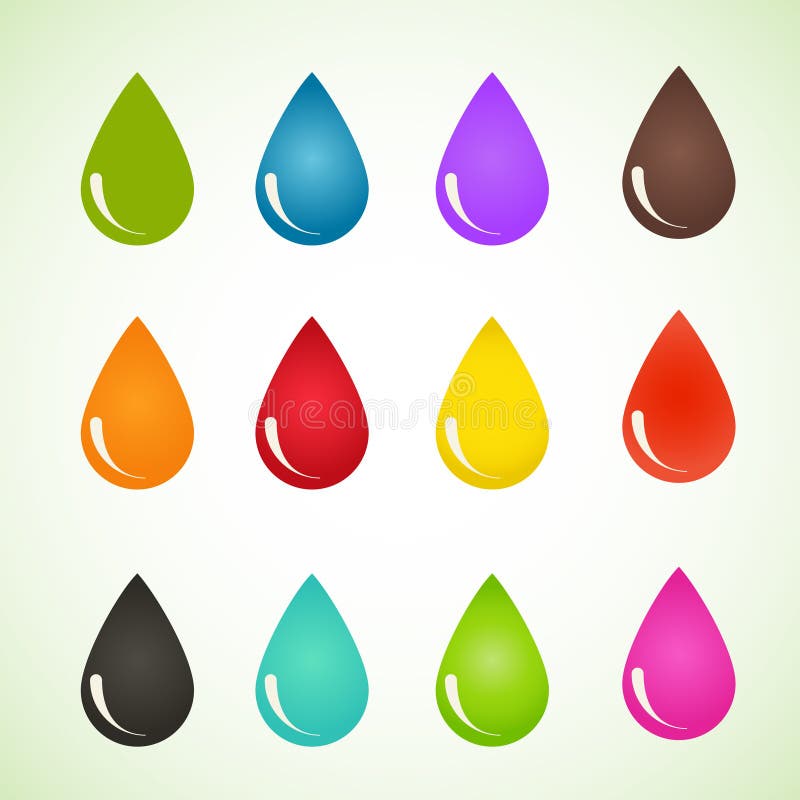 Set of Drops Different Colors. Vector Design Eps10 Stock Vector ...