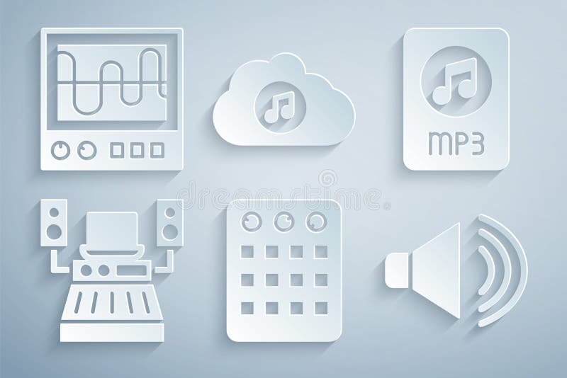 Set Drum Machine, MP3 File Document, Music Recording Studio, Speaker ...