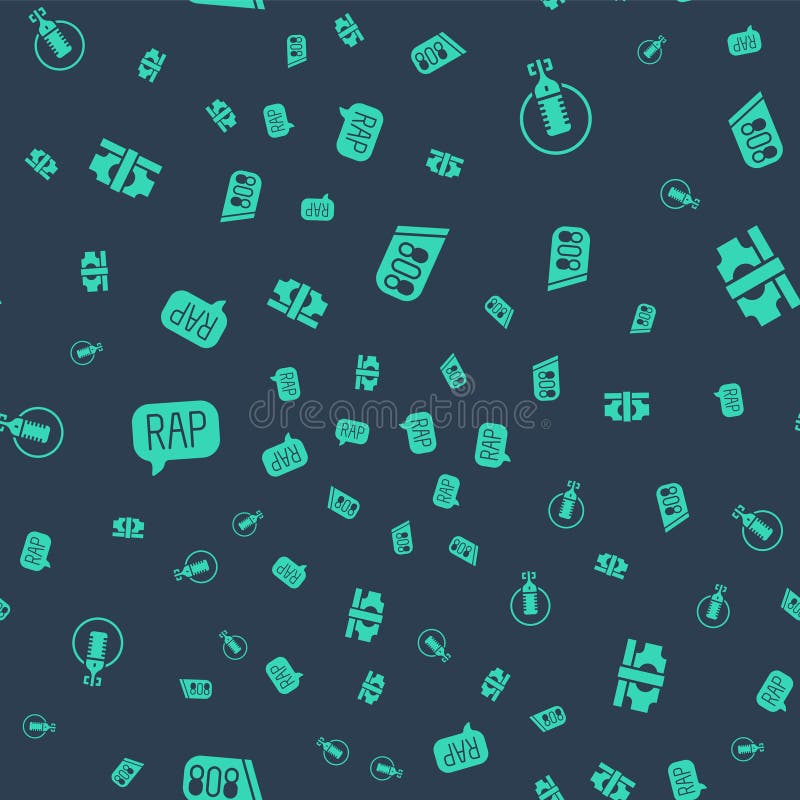 Set Drum Machine Music, Microphone, Rap and Stacks Paper Money Cash on ...