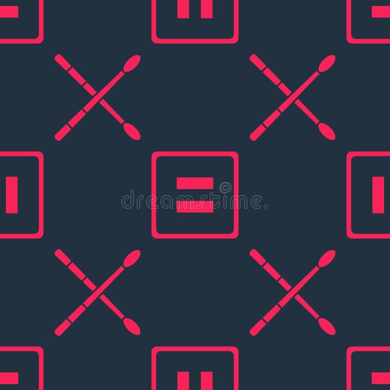 Set Drum Sticks and Pause Button on Seamless Pattern. Vector Stock ...