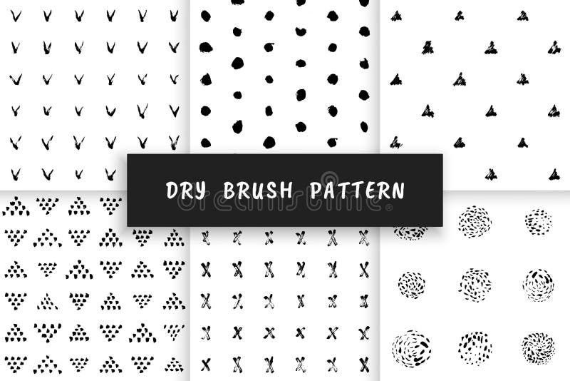 Set dry brush pattern stock vector. Illustration of pattern - 86575018