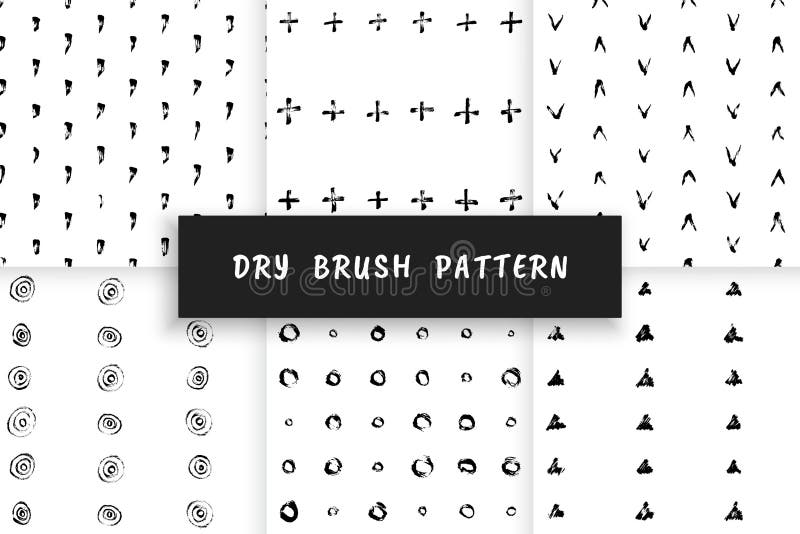Set dry brush pattern stock vector. Illustration of shape - 88398384