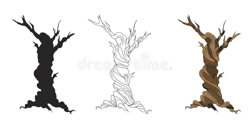 Set of dry trees cartoon stock vector. Illustration of collection ...