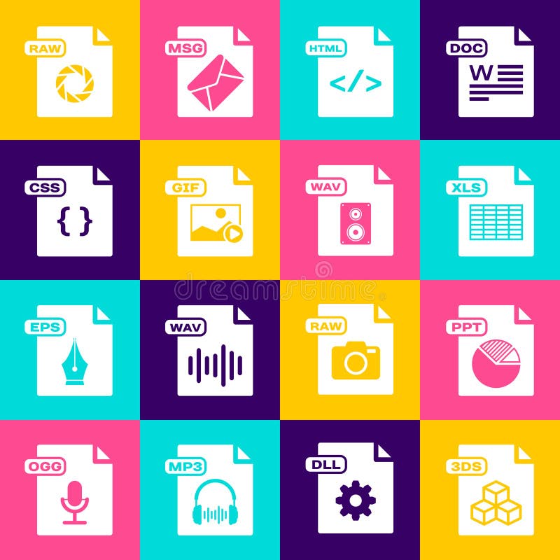 Set 3DS File Document, PPT, XLS, HTML, GIF, CSS, RAW and WAV Icon ... Set 3DS File Document, PPT, XLS, HTML, GIF, CSS, RAW and WAV Icon ...