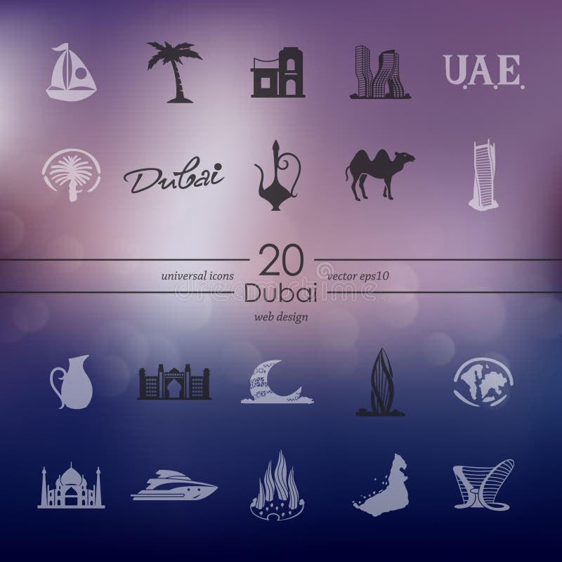 Set of Dubai icons stock vector. Illustration of building - 98351827