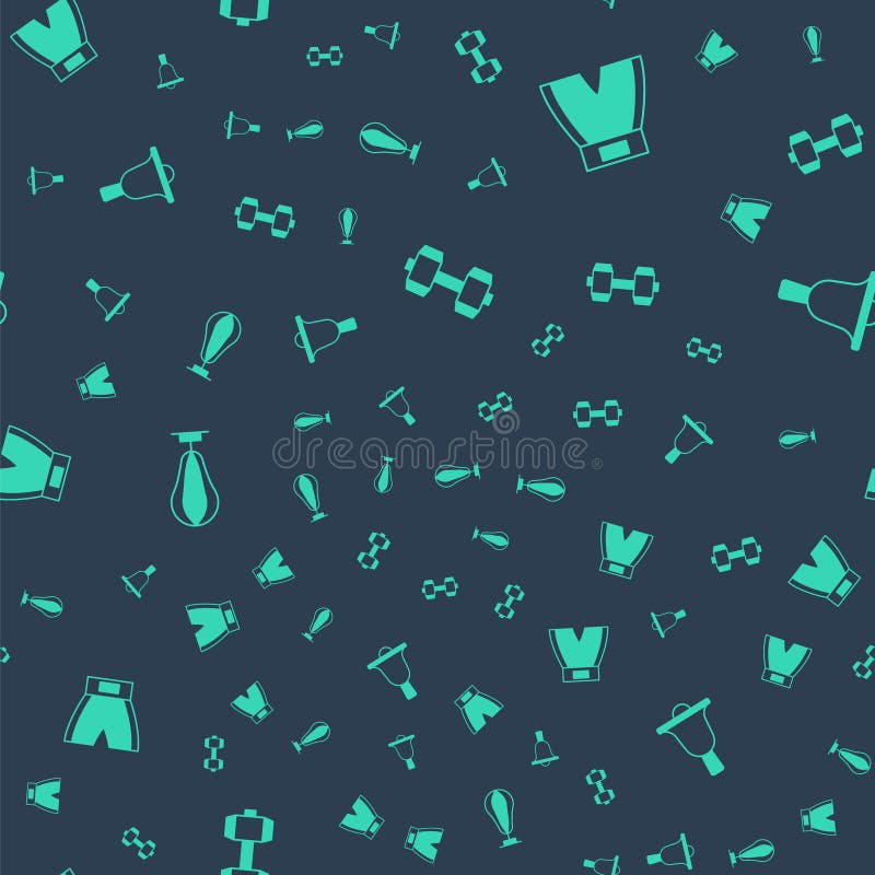Set Dumbbell, Boxing Short, Punching Bag and on Seamless Pattern ...