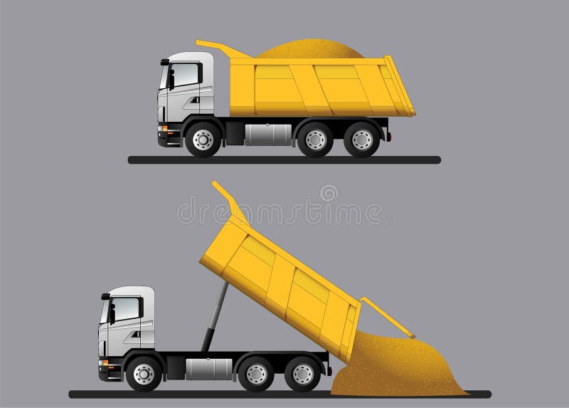 Unloading Trucks at a Modern Warehouse Complex. Vector Stock ...