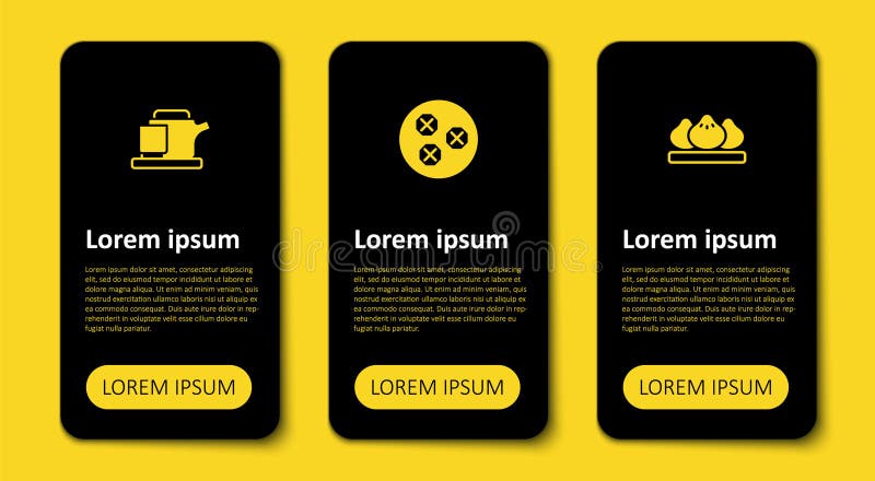 Set Dumpling, Wonton and Traditional Tea Ceremony. Business Infographic ...