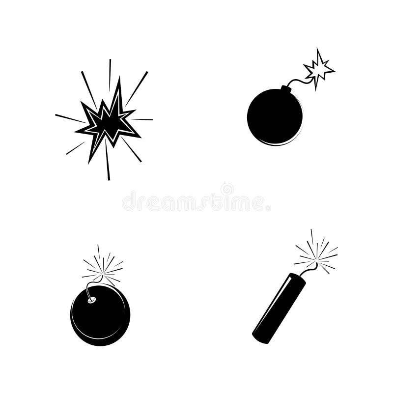 Set of Dynamite Icon Logo Vector Image Stock Vector - Illustration of ...