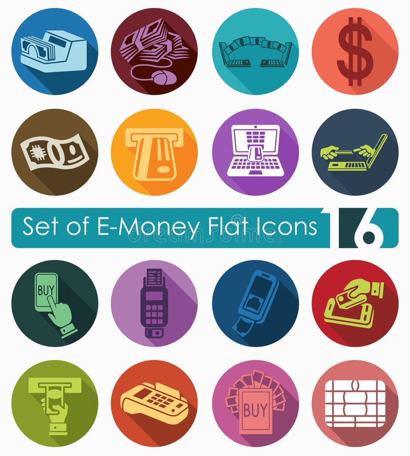 Set of e-money icons stock vector. Illustration of abstract - 57958607