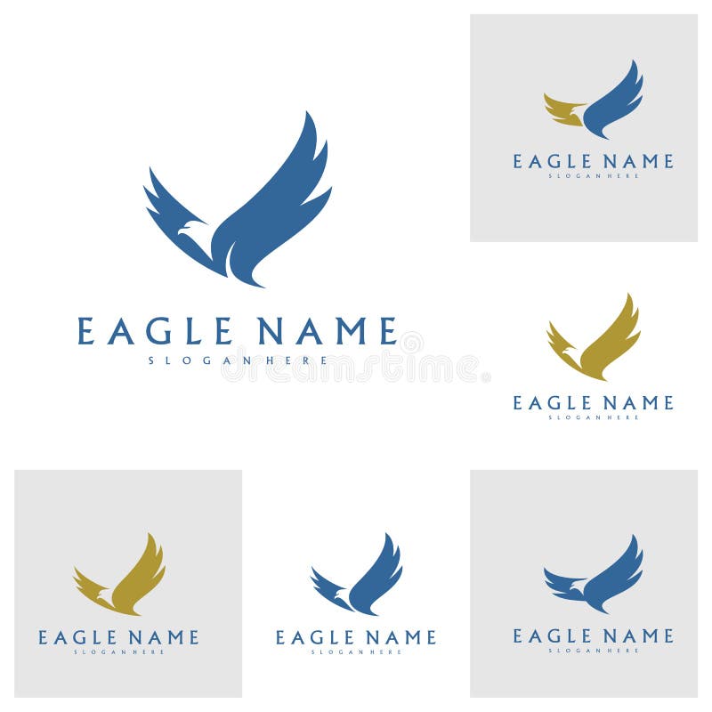 Set of Eagle Logo Design Vector Template. Simple Icon Symbol Stock ...