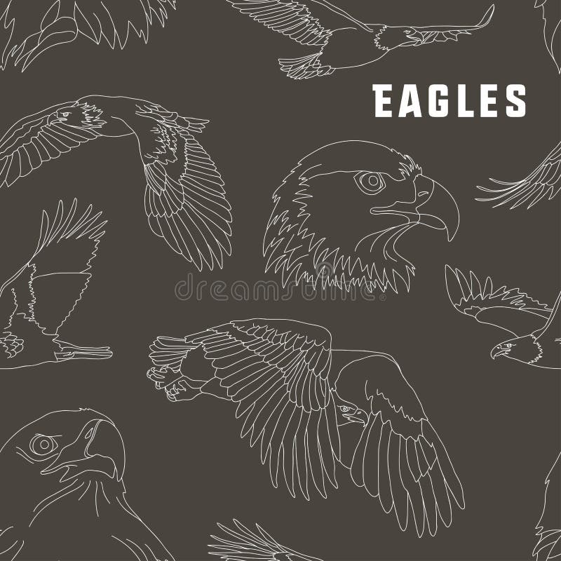 Set of eagles pattern stock vector. Illustration of nobility - 78856126