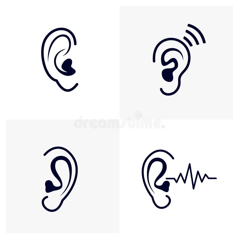 Set of Ear Logo Design Vector Template, Organs Logo Design Concept ...