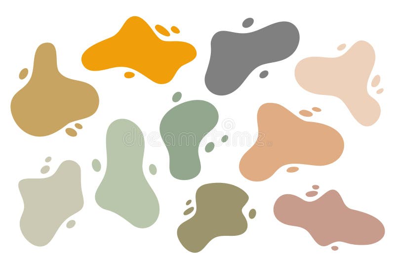 Set of Earth Color Blob Shape Design Stock Vector - Illustration of ...