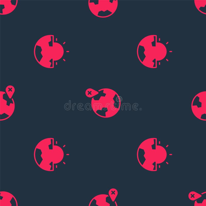 Set Earth Core Structure Crust and Location on the Globe on Seamless ...