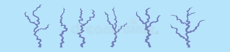 Set of Earth Crack Cartoon Icon Design Template with Various Models ...