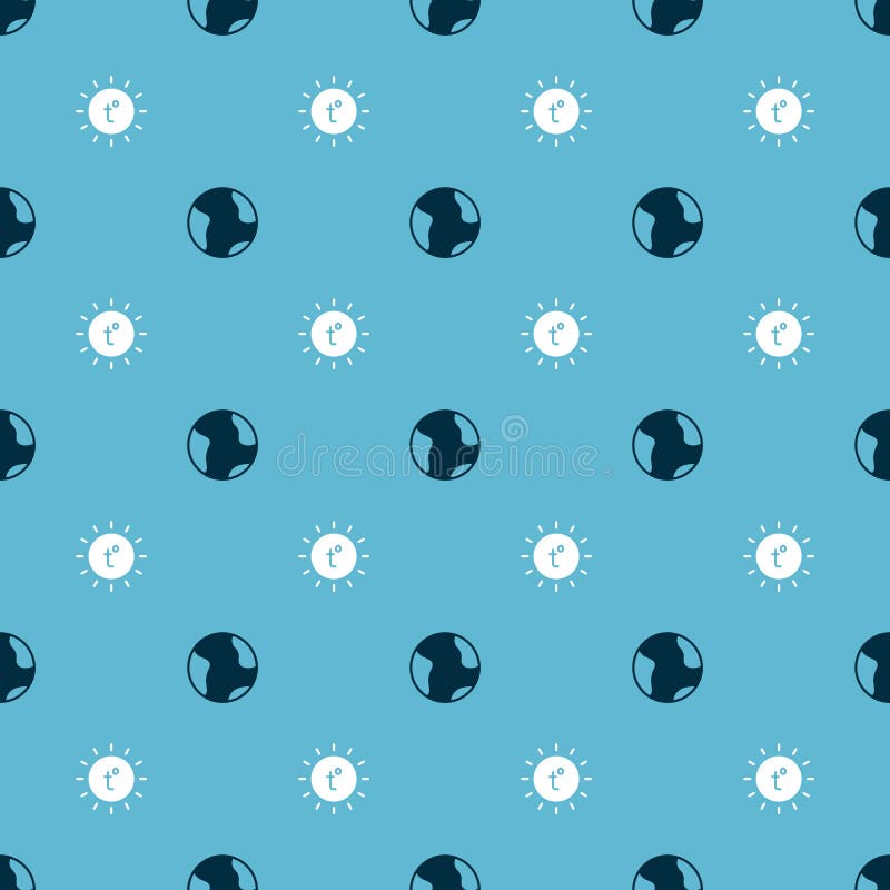 Set Earth Globe and Sun on Seamless Pattern. Vector Stock Vector ...