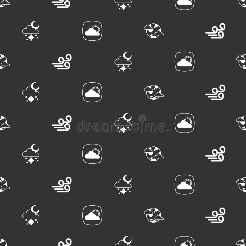 Set Earth Planet with Clouds, Windy Weather, Cloud Snow and Sun and ...