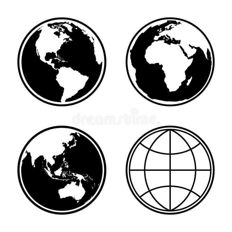 Set of Earth Planet Globe Icons. Vector. Stock Vector - Illustration of ... Set of Earth Planet Globe Icons. Vector. Stock Vector - Illustration of ...