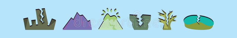 Set of Earth Quake Cartoon Icon Design Template with Various Models ...