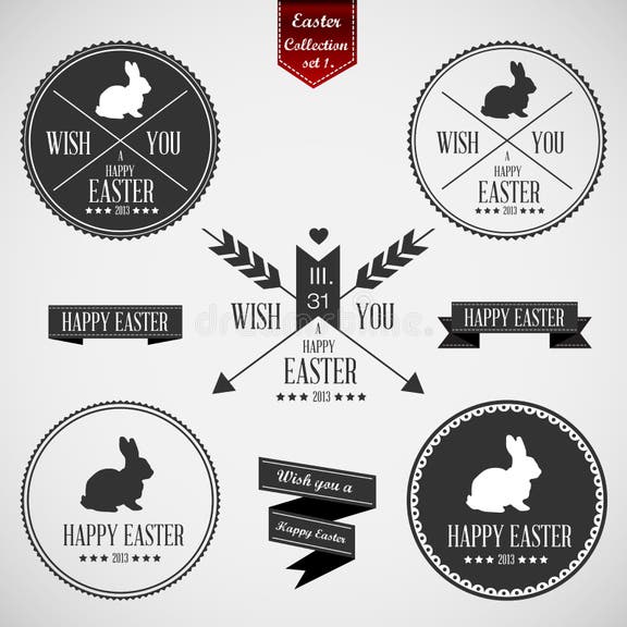 Set of easter badges stock vector. Illustration of shield - 30047841