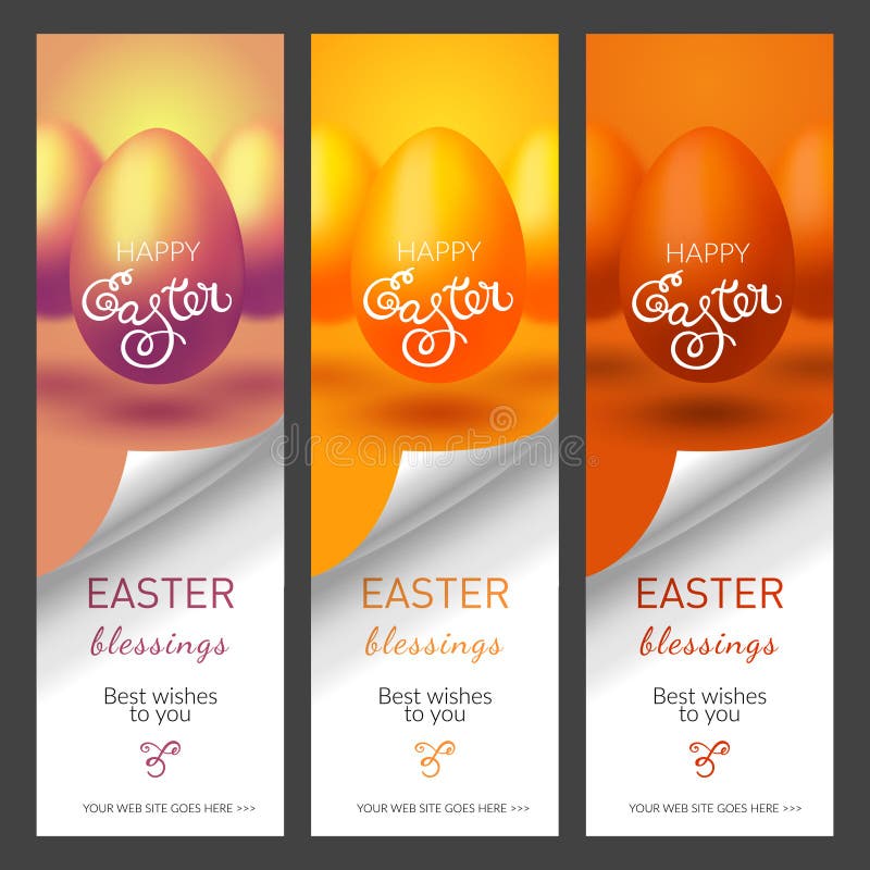 Set with Easter Banners for Web Site Stock Vector - Illustration of ...