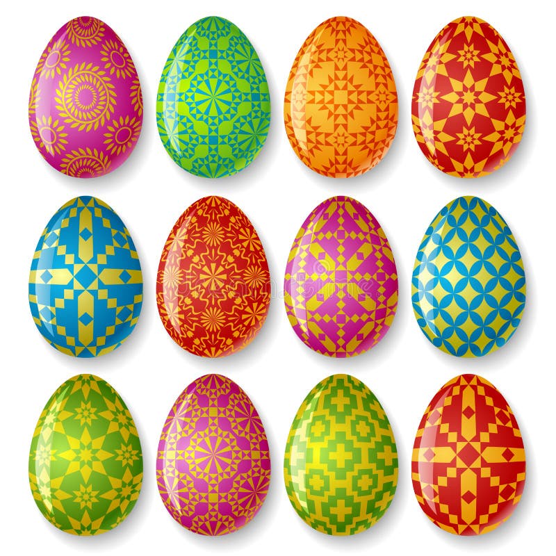 Set of Easter Eggs stock vector. Illustration of seasonal - 38155704