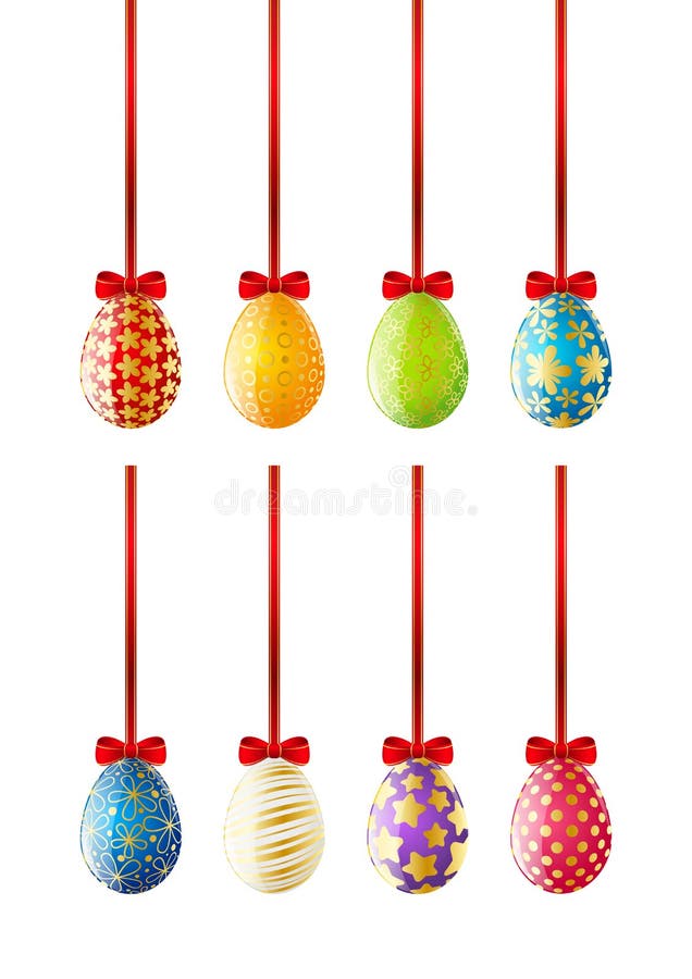 Set of Easter eggs stock vector. Illustration of ribbon - 50734510