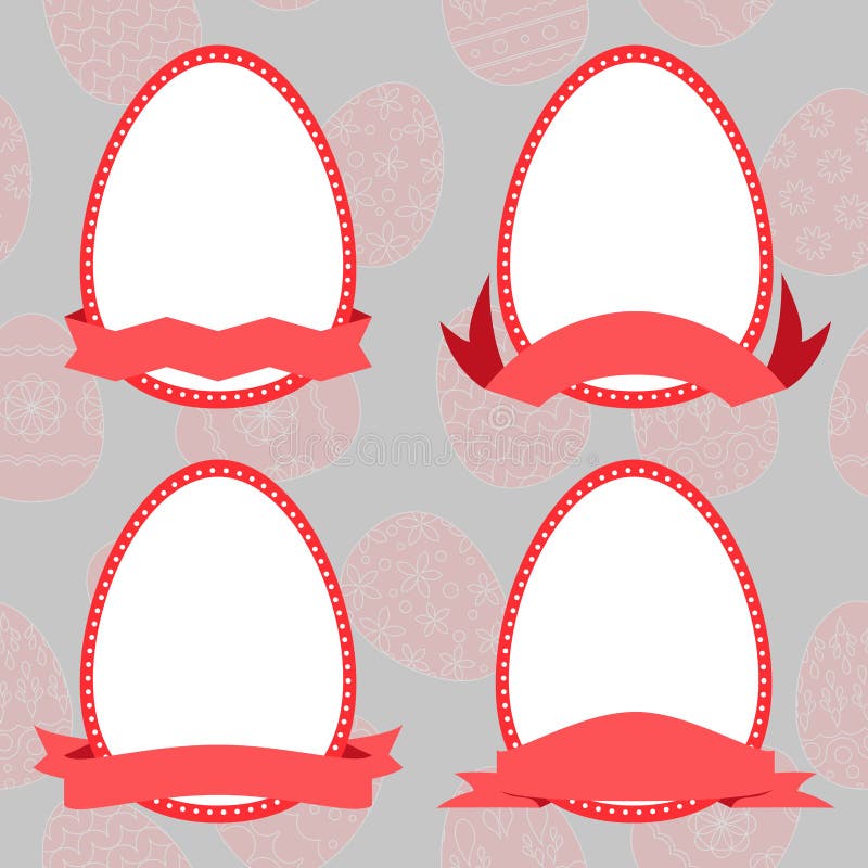 Set Easter Eggs with Ribbon Stock Vector - Illustration of graphic ...