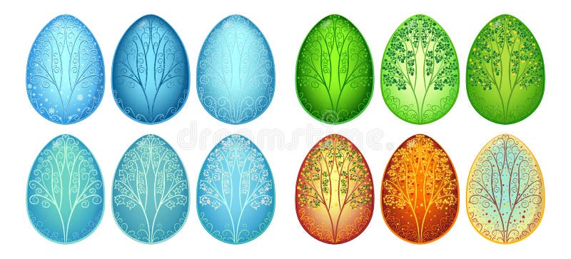 Set of Easter eggs Seasons stock vector. Illustration of culture - 39089420