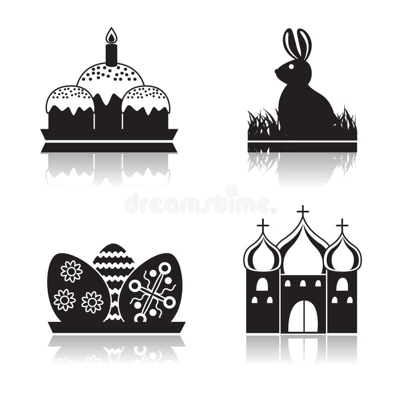 Easter icons - silhouettes stock vector. Illustration of naive - 7912451