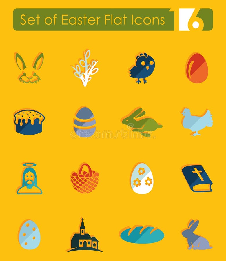 Set of easter icons stock vector. Illustration of date - 78778433