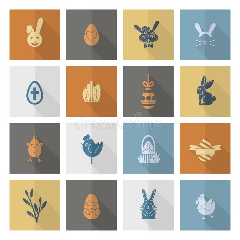 Set of the Easter Icons stock vector. Illustration of graphic - 52289849