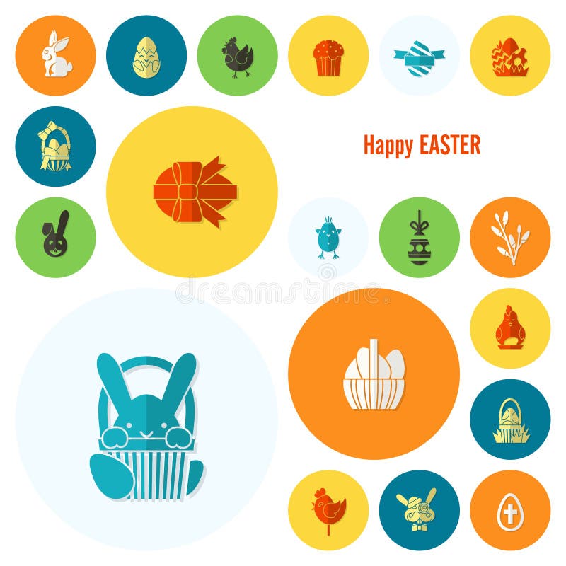 Set of the Easter Icons stock vector. Illustration of season - 52289907