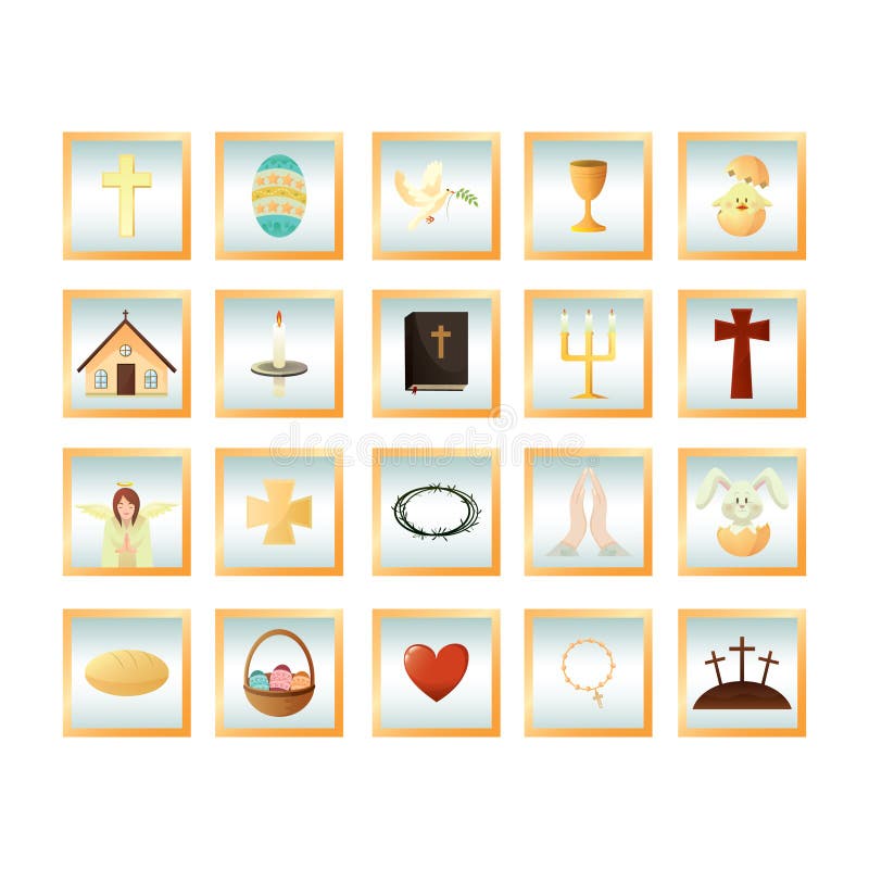 Set of Easter Icons. Vector Illustration Decorative Design Stock Vector ...