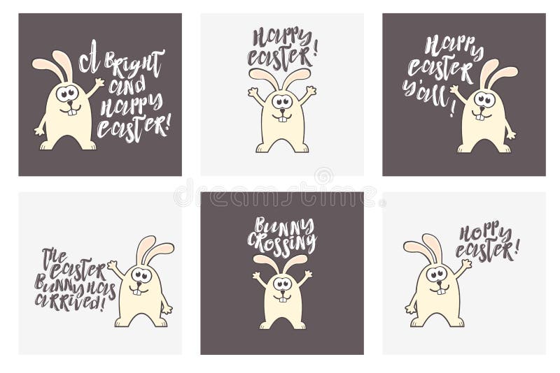 Rabbit - text, calligraphy stock illustration. Illustration of bunny ...