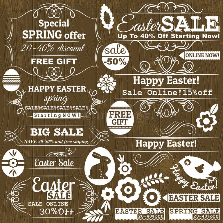 Set of Easter Sale Offer Labels, Vector Stock Vector - Illustration of ...