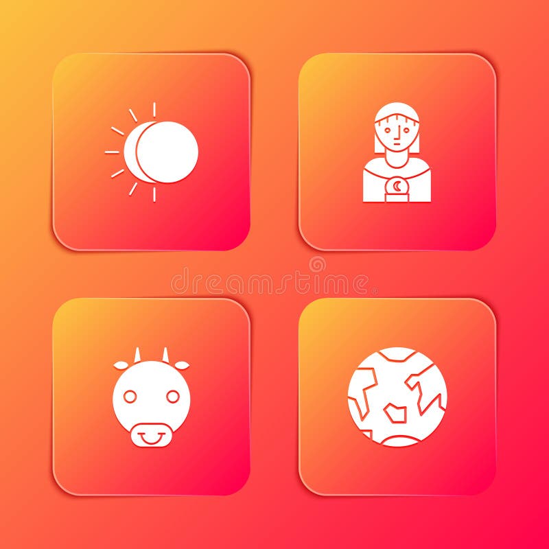 Set Eclipse of the Sun, Astrology Woman, Ox Zodiac and Planet Earth ...