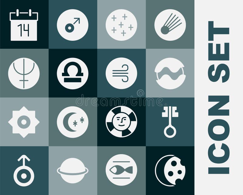 Set Eclipse of the Sun, Old Magic Key, Planet, Full Moon, Libra Zodiac ...