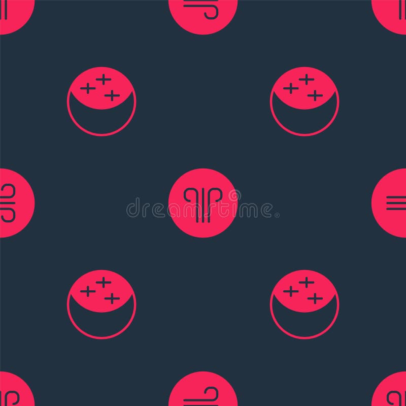 Set Eclipse of the Sun and Windy Weather on Seamless Pattern. Vector ...